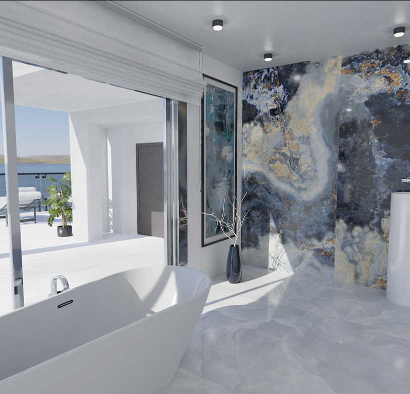 ETERNAL BLUE BOOKMATCH – Soho Marble Tile